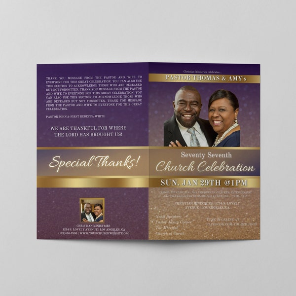 Church Anniversary Program Canva Template - Etsy