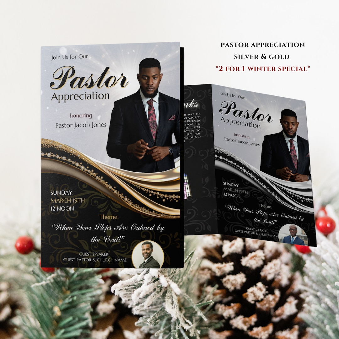 CANVA Pastor Appreciation Program | Editable Canva Template Bundle H200 ...