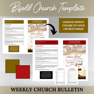 Editable Church Weekly Bulletin Template | Google Docs (8.5x11 ...