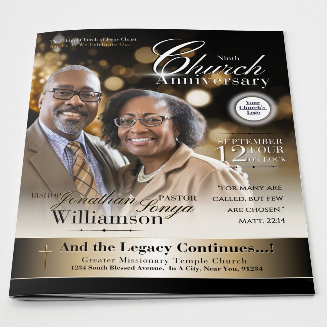 CANVA Church Anniversary Program Template | Great Golden | Size: 17x11 ...