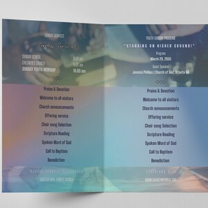 CANVA Youth Church Program Template Youth Event Brochure Program Youth ...