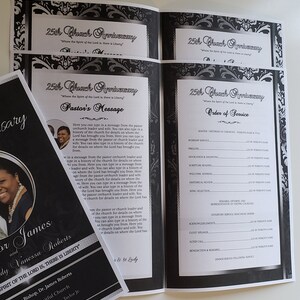 Vintage Church Anniversary Program Template | Royal Silver & Black ...