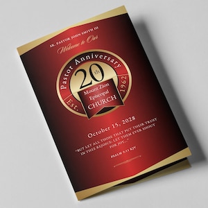 CANVA Church Canva Template | Red Gold | Size: 11x8.5 / Bifold to 8.5x5 ...