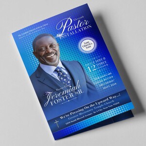 CANVA Pastor Appreciation Program Template | Editable Booklet | Great Blue | Size: 8.5x11 Folded ...