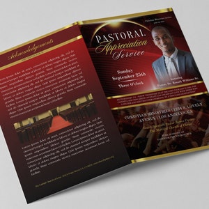 CANVA Church Program Template | Ignite Red & Gold | Size: 11x8.5 ...