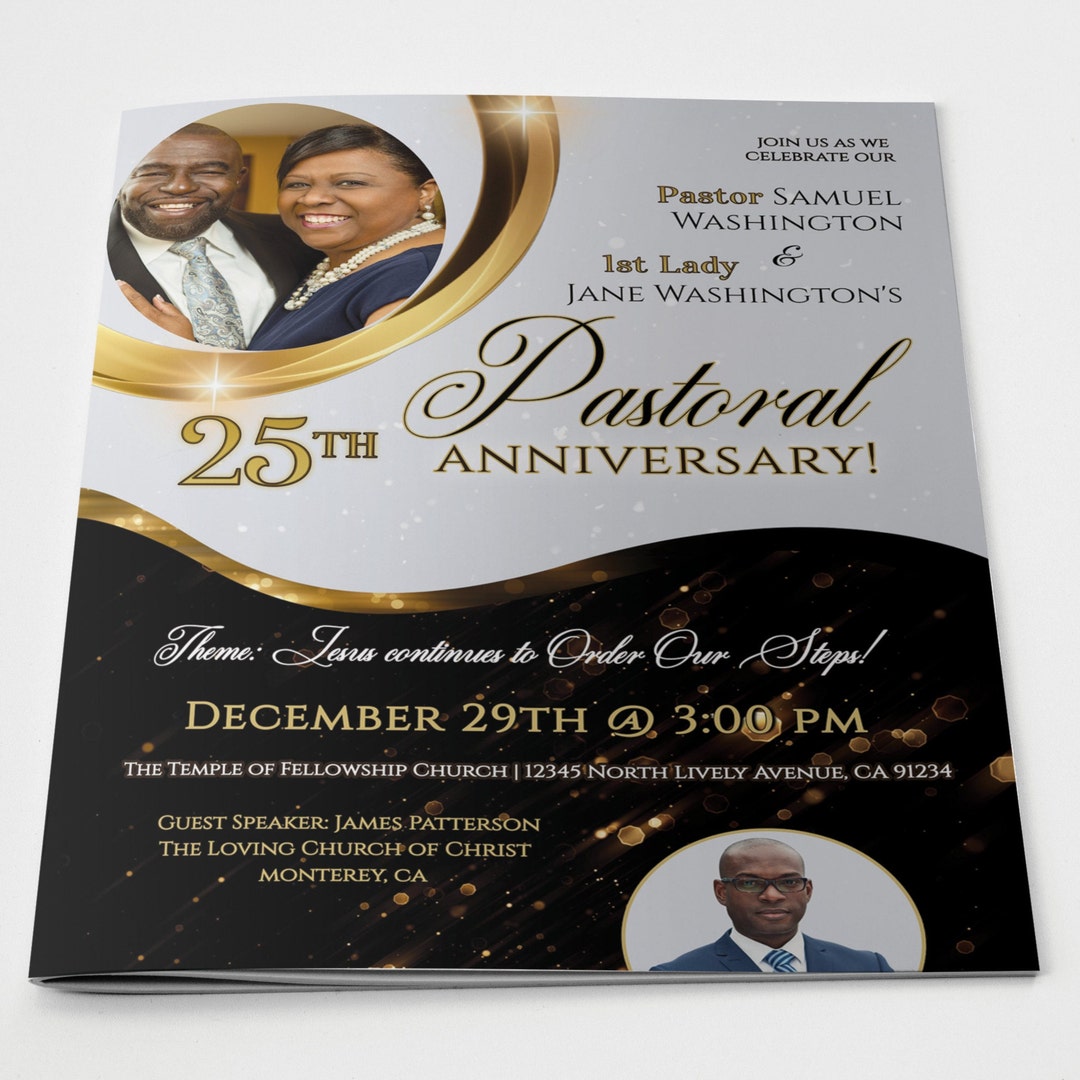 Sample Pastor Anniversary Announcement Announcement Card Template