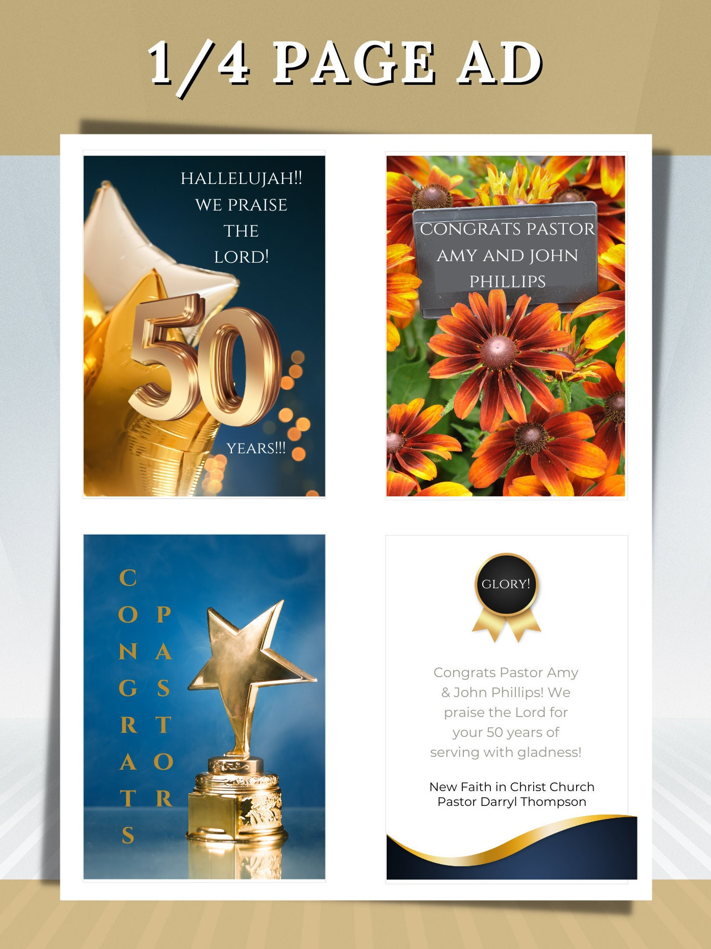 Church Souvenir Booklet Ad Letter