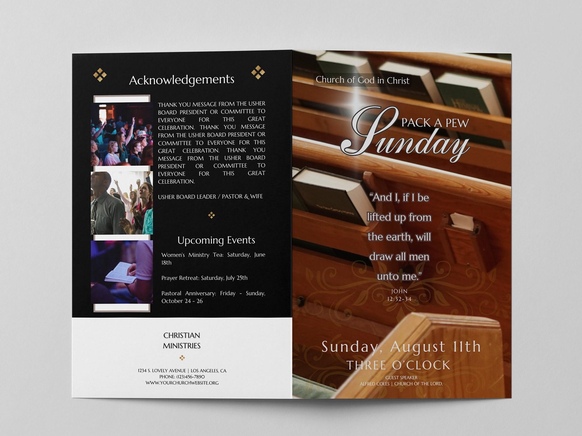 Usher Day Program Examples CANVA Church Usher Anniversary Day Program