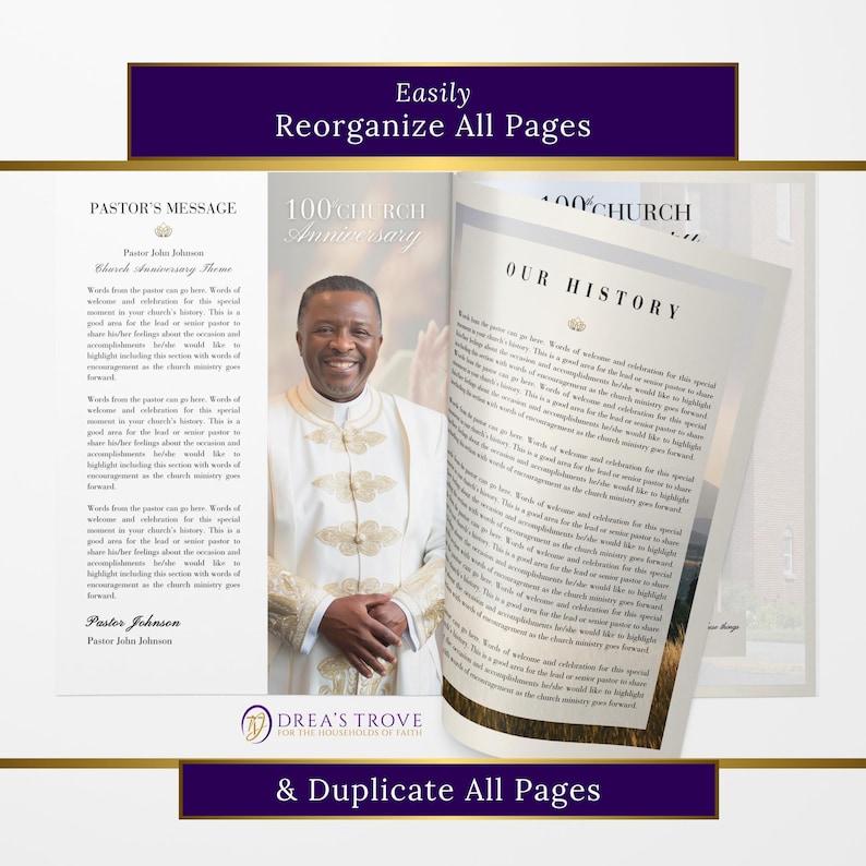 Church Anniversary Souvenir Book Template | Canva DIY (8.5x11) (PDF or ...