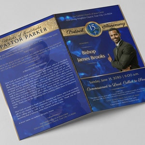 CANVA Church Anniversary Program Template Editable in Canva 2 Sizes ...
