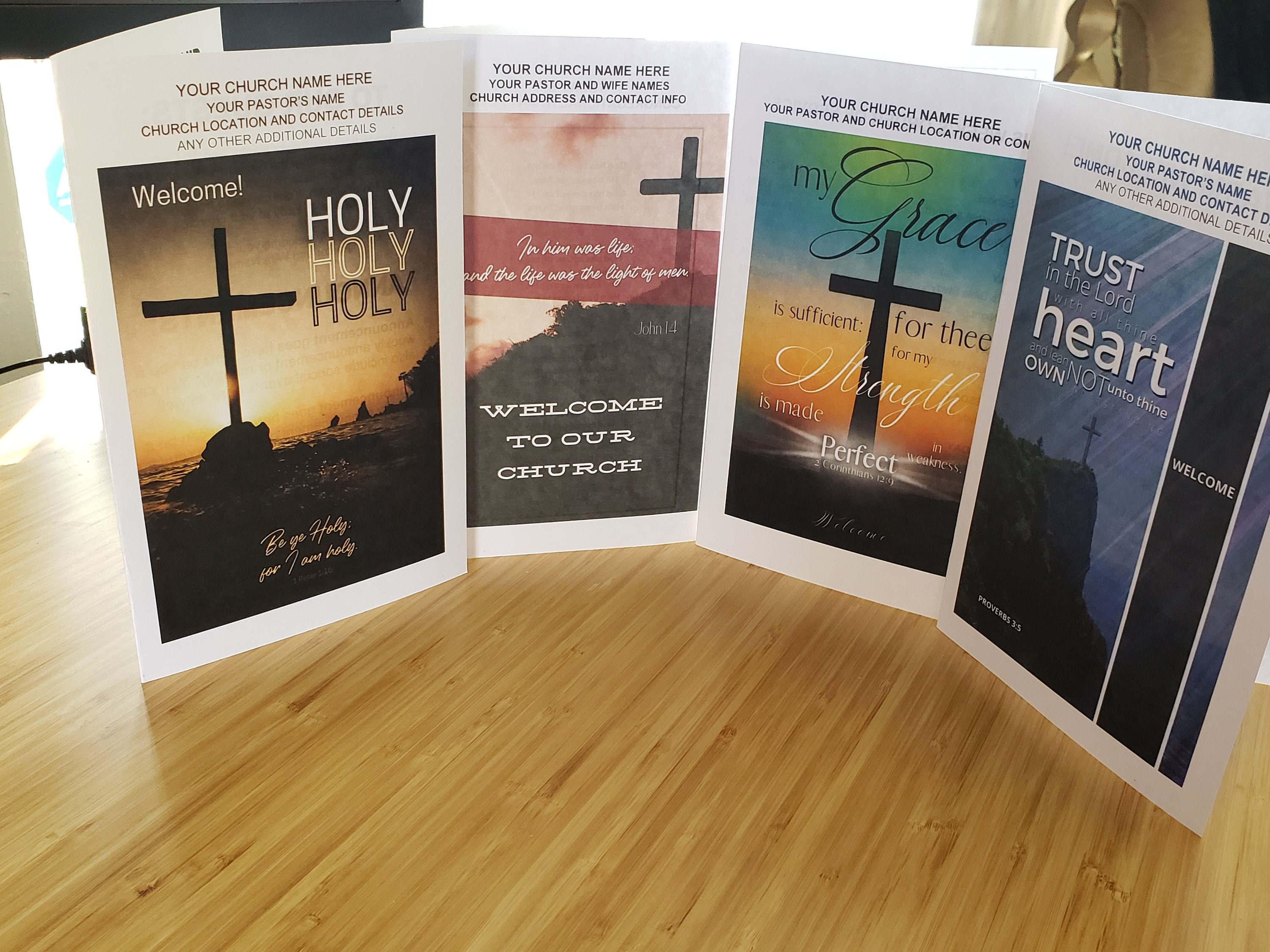 Editable Church Bulletin Template 4 Pages microsoft Word - Etsy Hong Kong