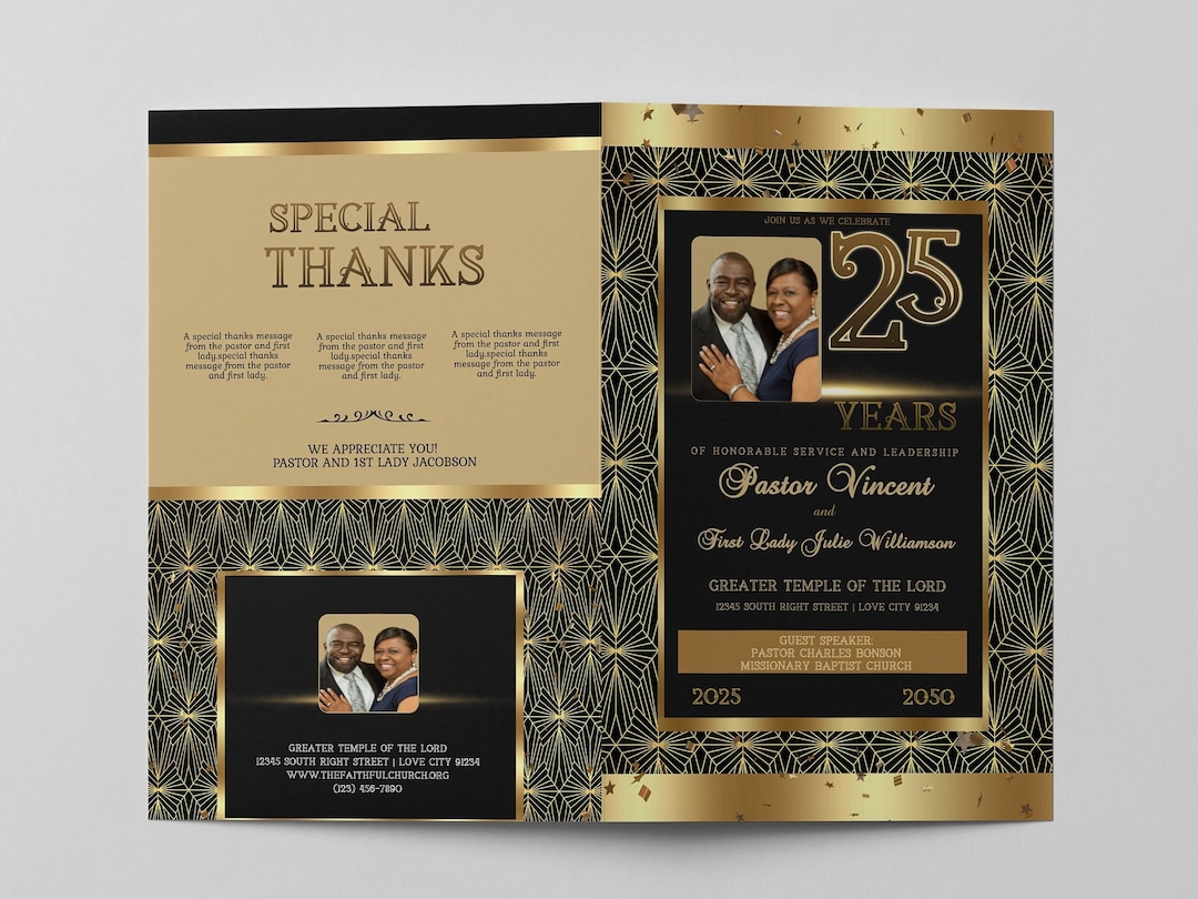 CORJL Pastor & Wife Church Anniversary Program Booklet Template ...