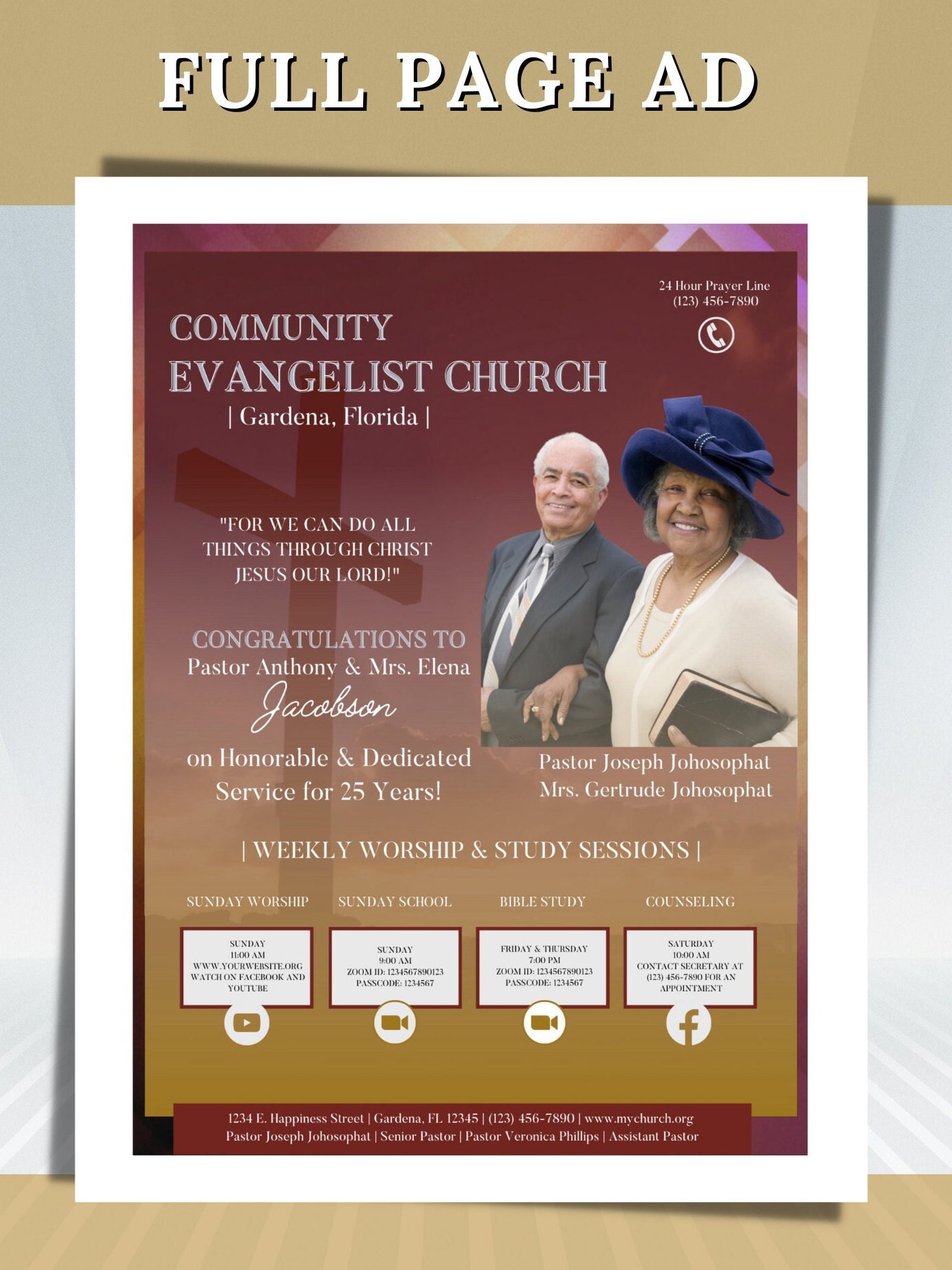 Church Souvenir Booklet Ad Letter