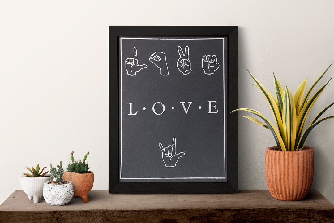 ASL Love Foil Print, American Sign Language - Etsy