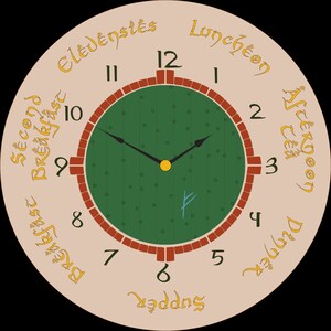 Hobbit Clock With Meal Times Laser Cut File (ai, Svg, Dxf, Lbrn2) - Etsy