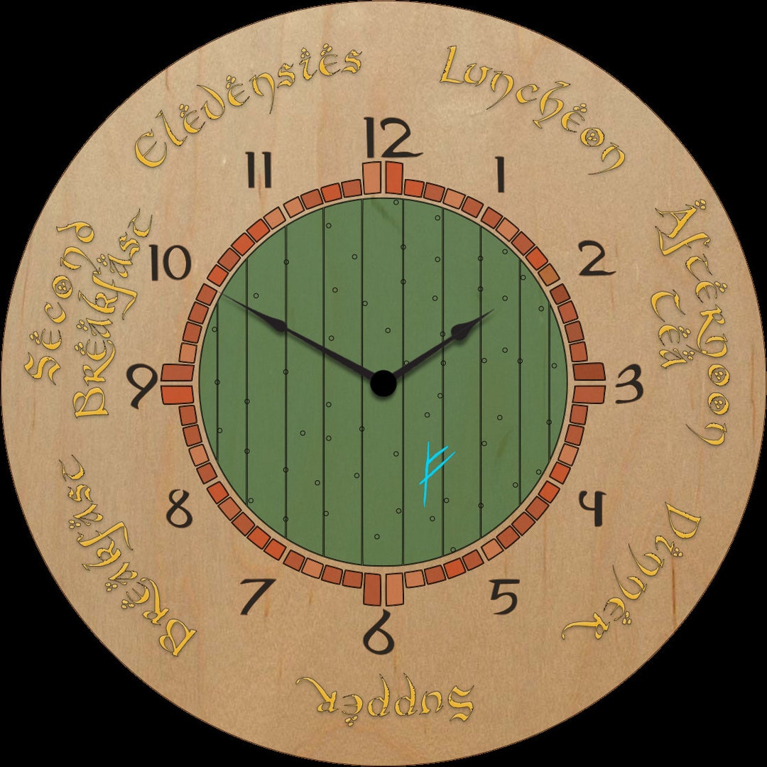 Hobbit Clock With Meal Times Laser Cut File (ai, Svg, Dxf, Lbrn2) - Etsy