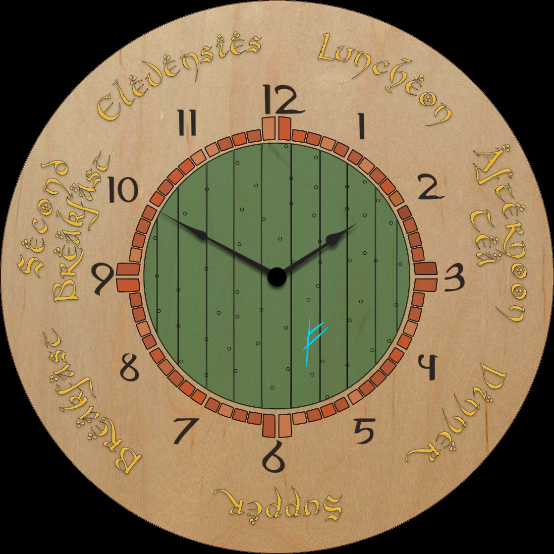 Hobbit Clock With Meal Times Laser Cut File (ai, Svg, Dxf, Lbrn2) - Etsy