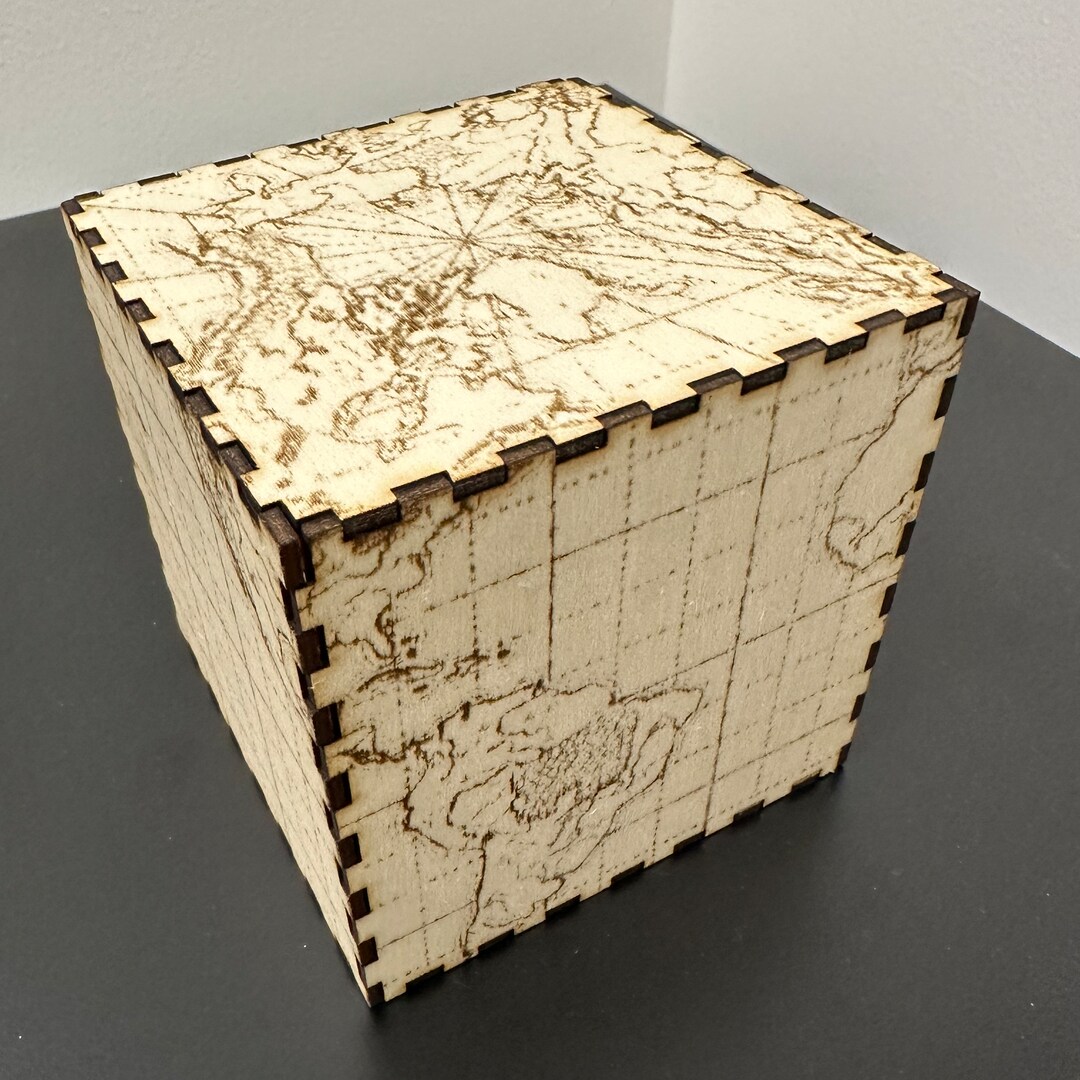 Cube Globe Laser Cut File with Lord of the Rings inspired map ...