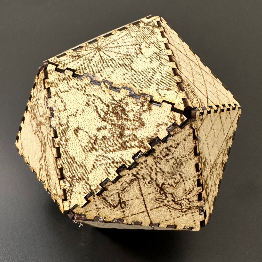 Icosahedron (20-sided) Globe Laser Cut File With Lord of the Rings ...
