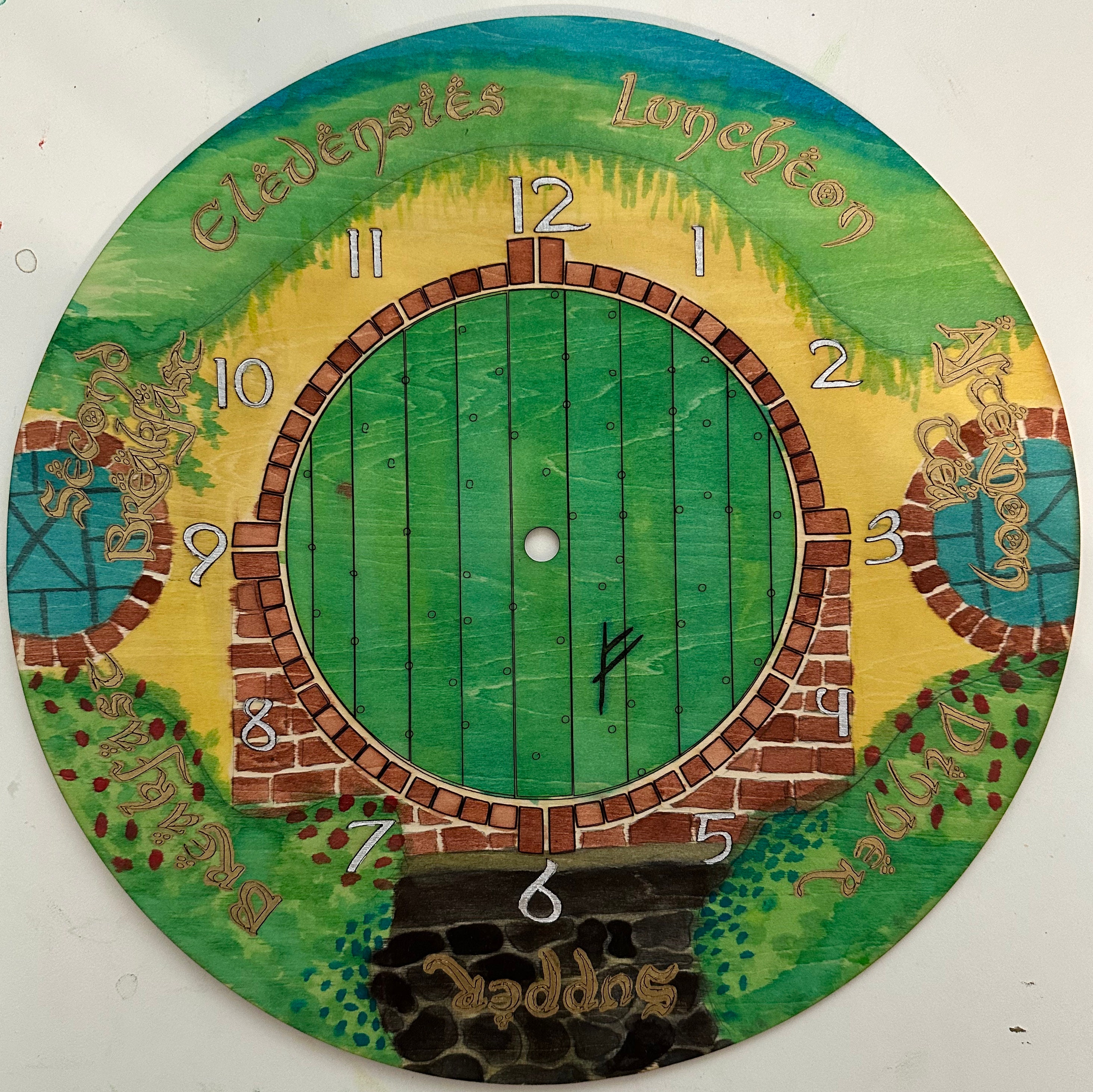 Hobbit Clock With Meal Times Laser Cut File (ai, Svg, Dxf, Lbrn2) - Etsy