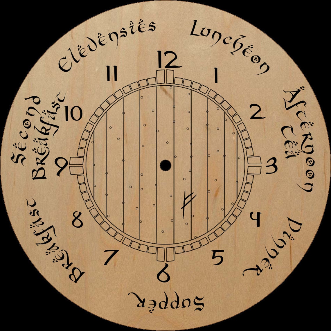 Hobbit Clock With Meal Times Laser Cut File (ai, Svg, Dxf, Lbrn2) - Etsy