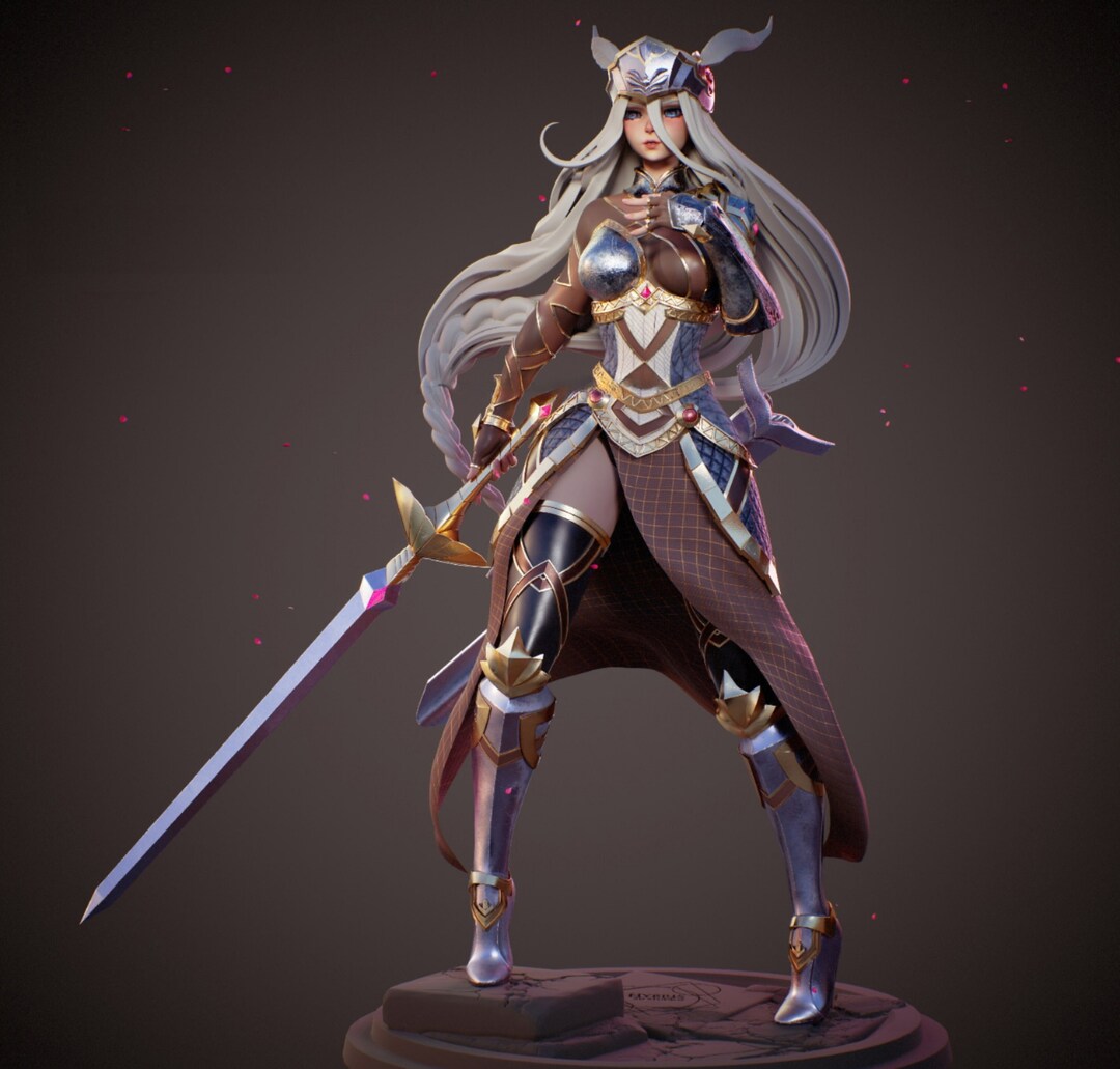 Warrior Girl STL File 3D Printing Digital STL File Anime Character 0063 ...