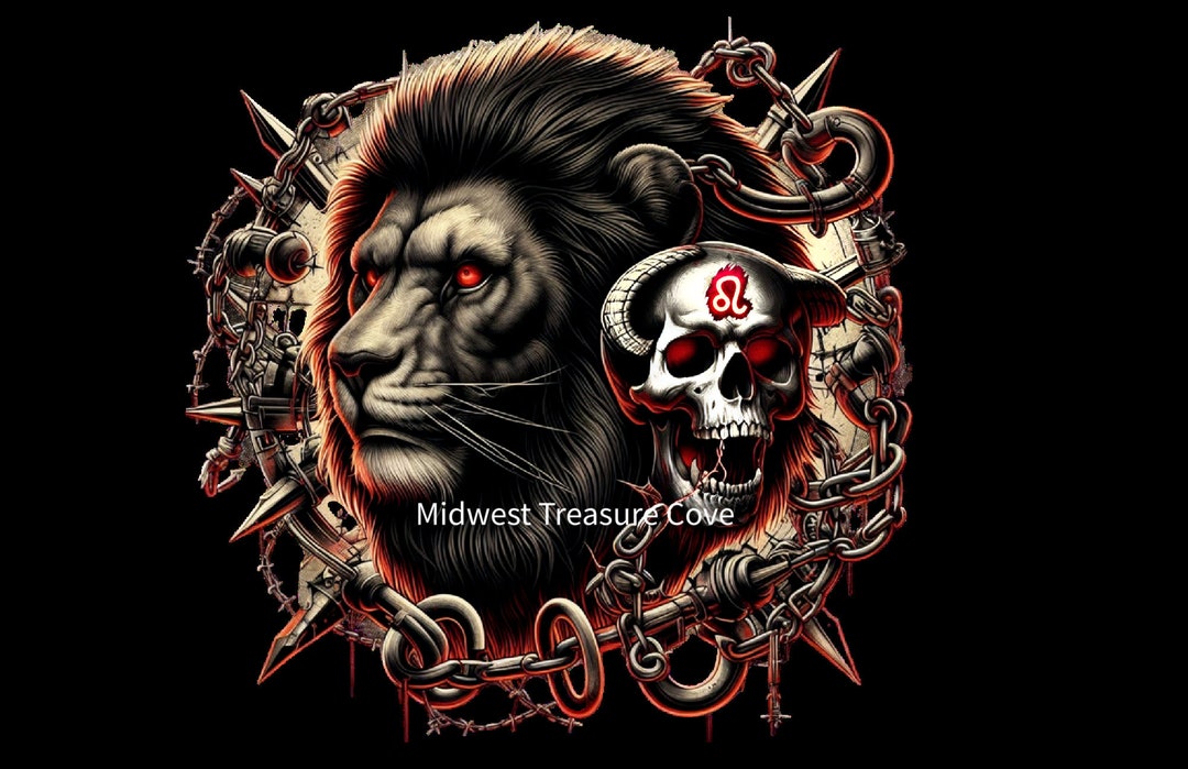 Leo Lion Chains and Skull Digital Download - Etsy