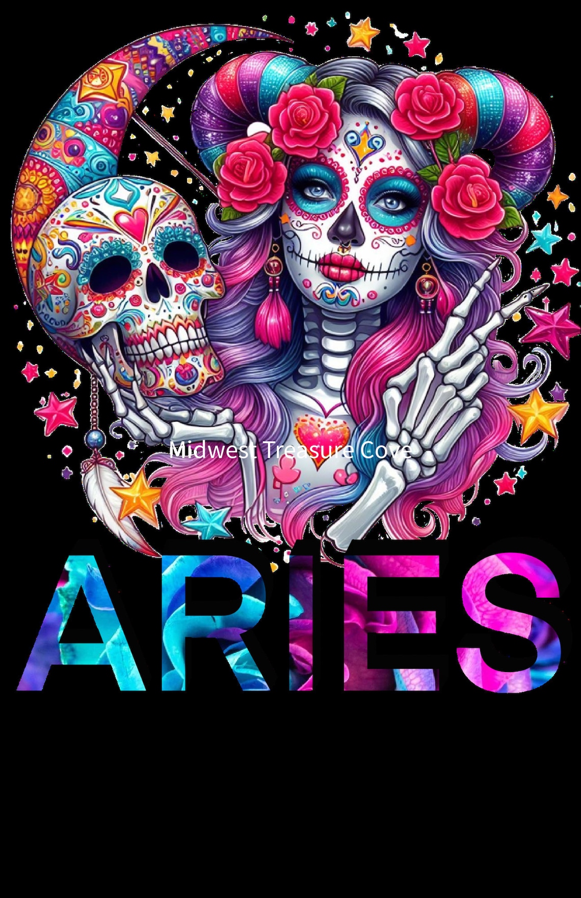 Aries Sugar Skull Digital Download - Etsy
