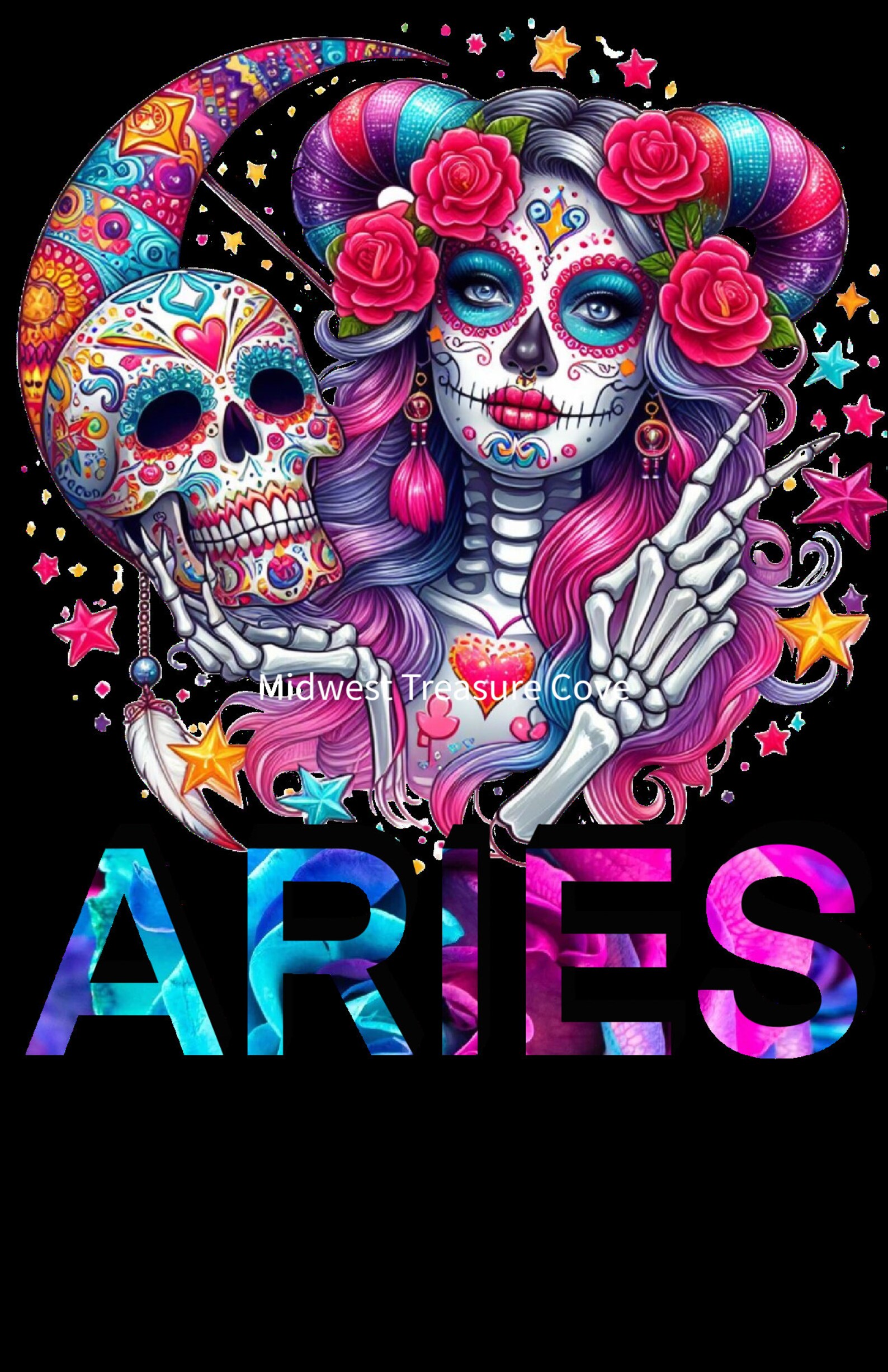Aries Sugar Skull Digital Download - Etsy