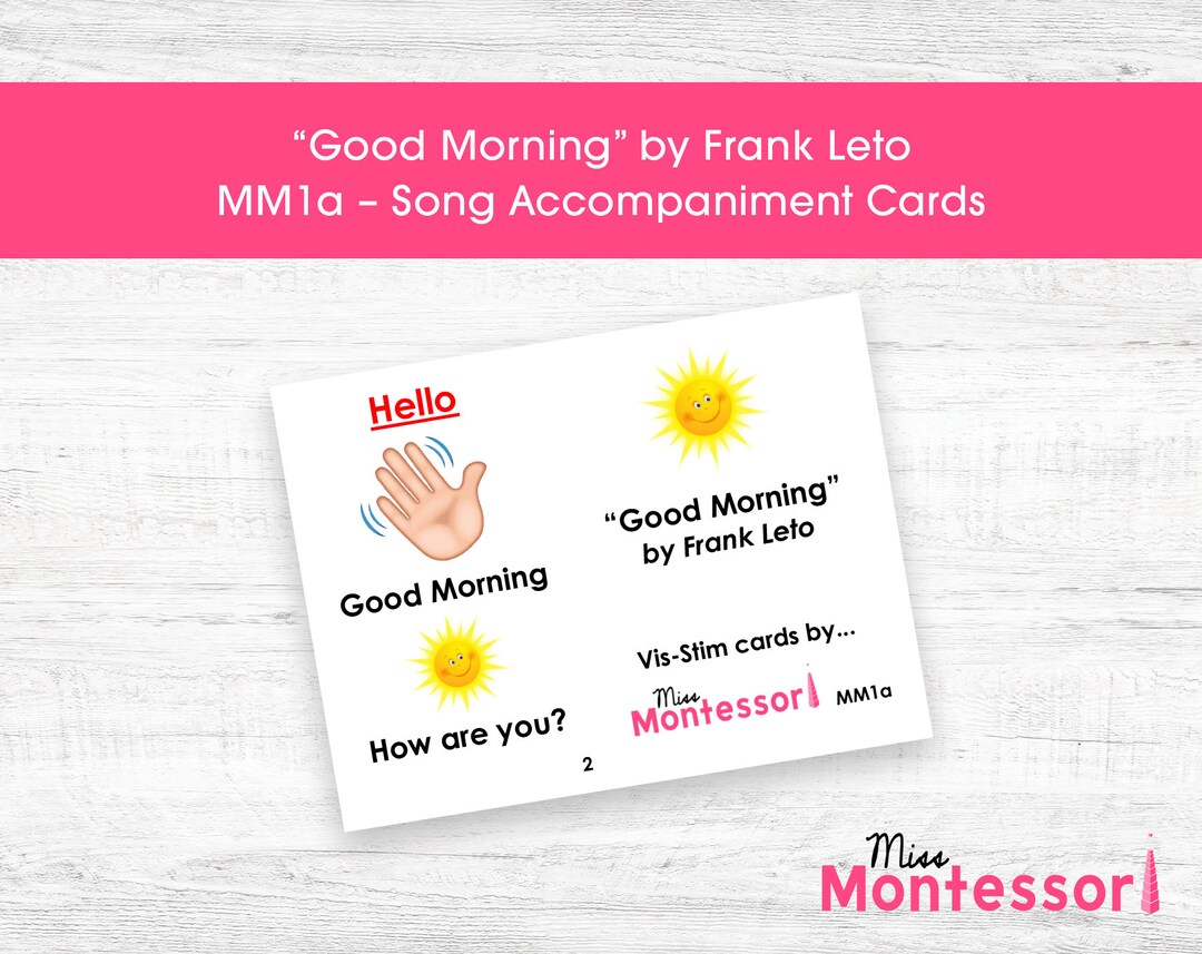 Good Morning Mm1a Circle Time Vis-stim Single Visual Song Cards - Etsy