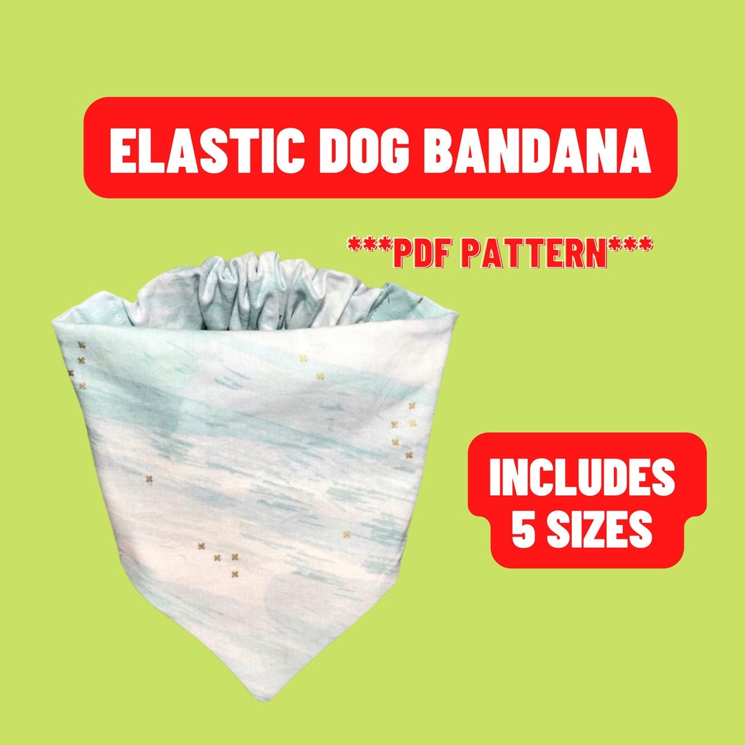 Slip on Dog Bandana Pattern- Elastic Dog Bandana Pattern - Dog Bandana ...