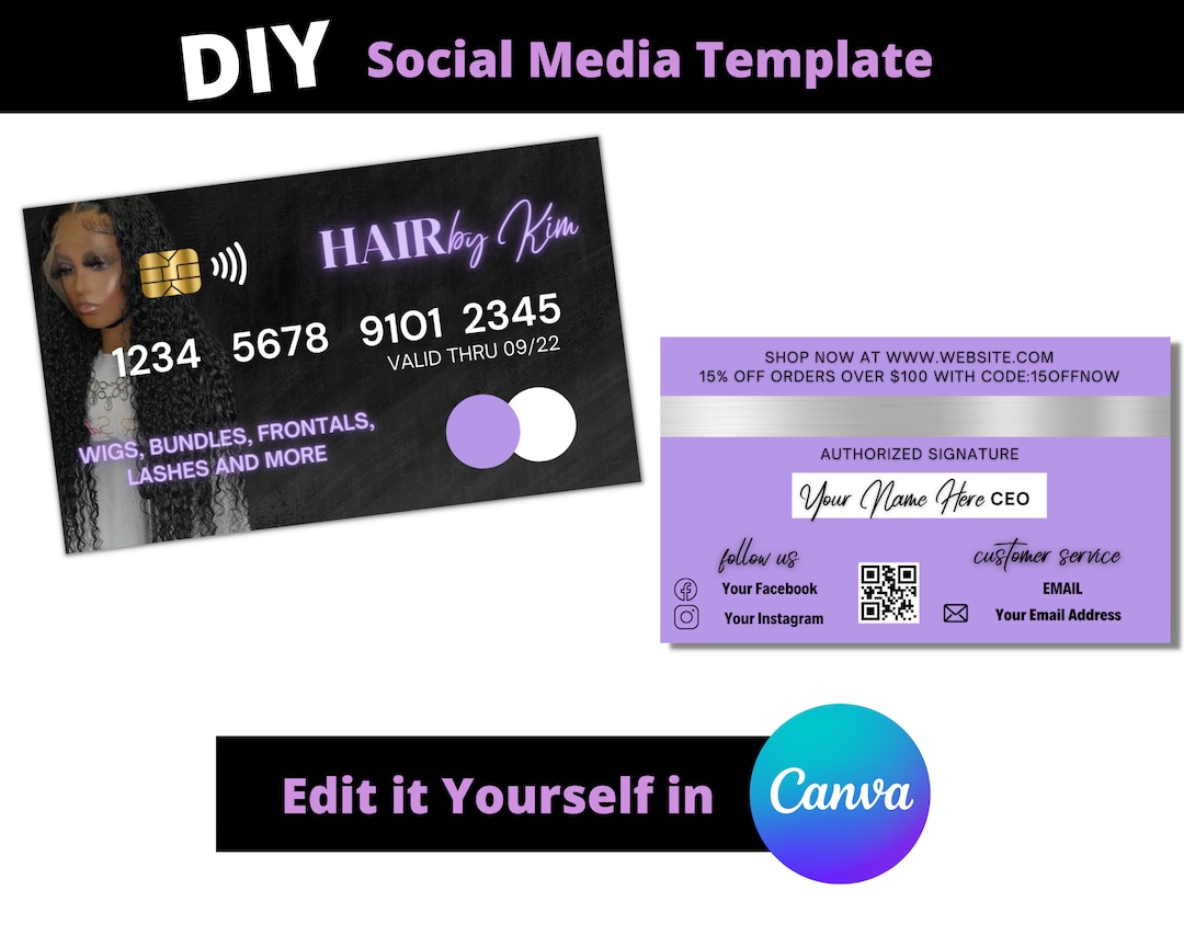 Business Card With Qr Code Credit Card Style Credit Business Card Diy Business Card Credit