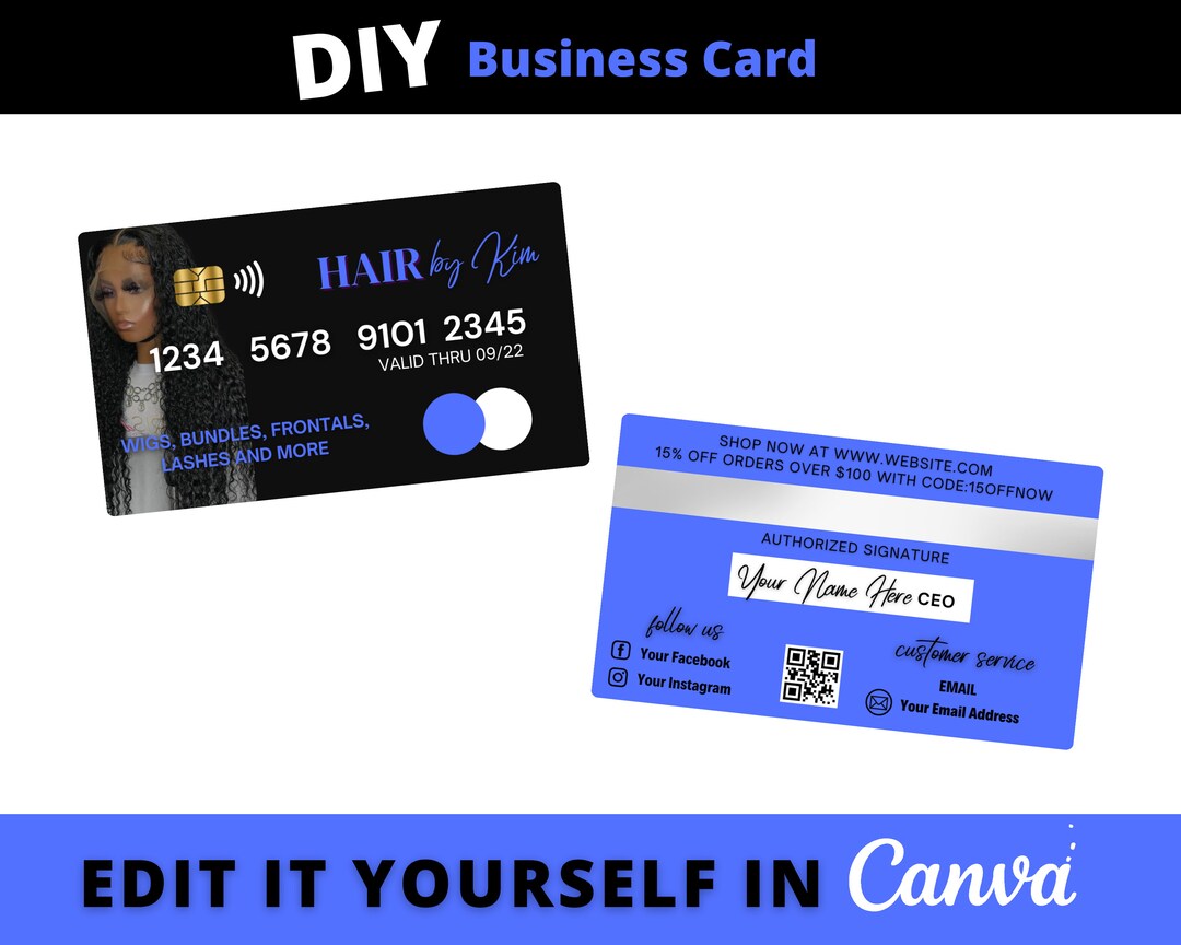 Business Card With QR Code, Credit Card Style, Credit Business Card ...
