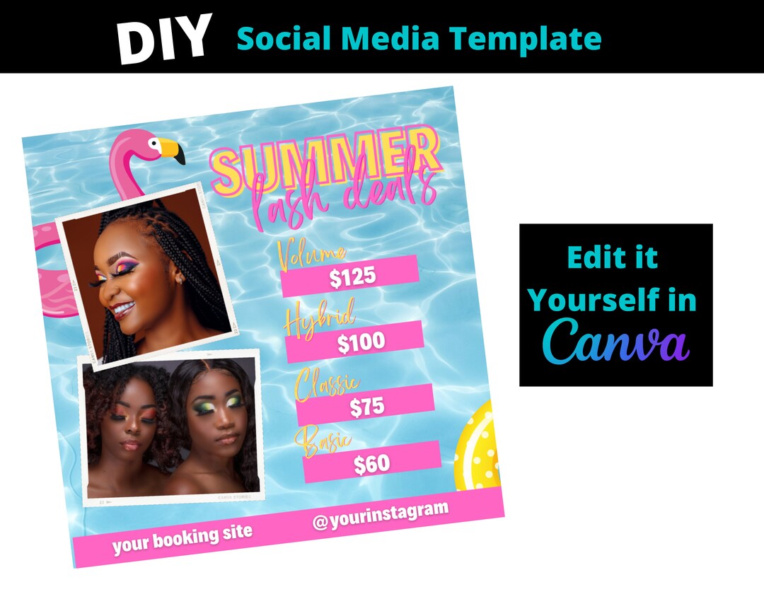 Summer Lash Deals Lash Tech Flyer Lash Sales Flyer Eyelash - Etsy