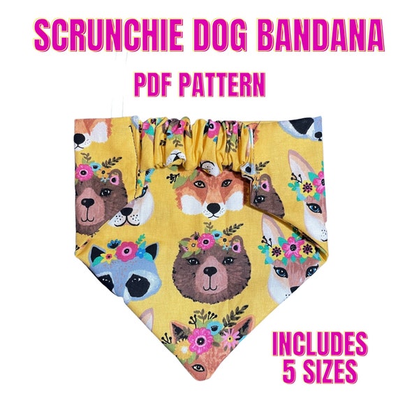 Scrunchie Dog Bandana Pattern dog Bandana Pattern With - Etsy