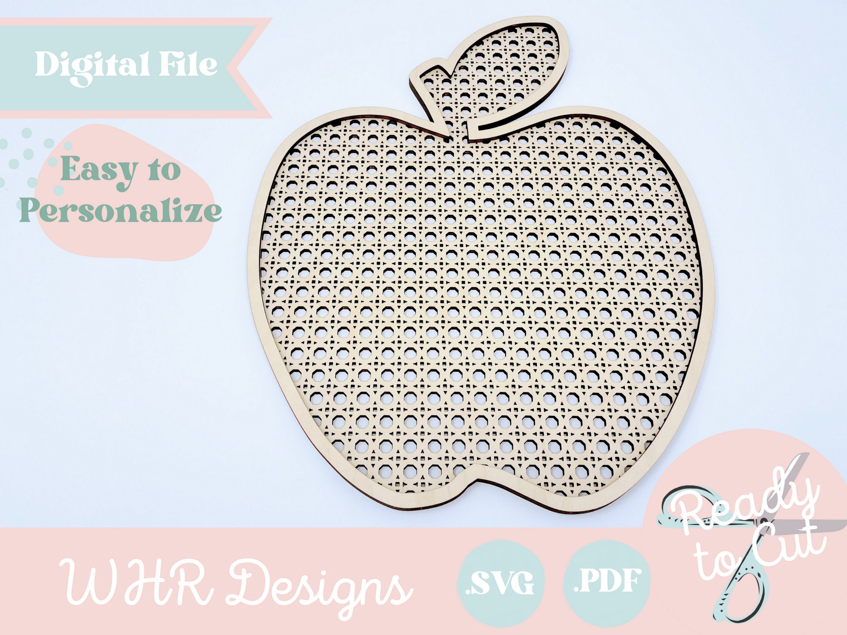 SVG Digital Rattan Teacher Apple Name Sign Teacher - Etsy