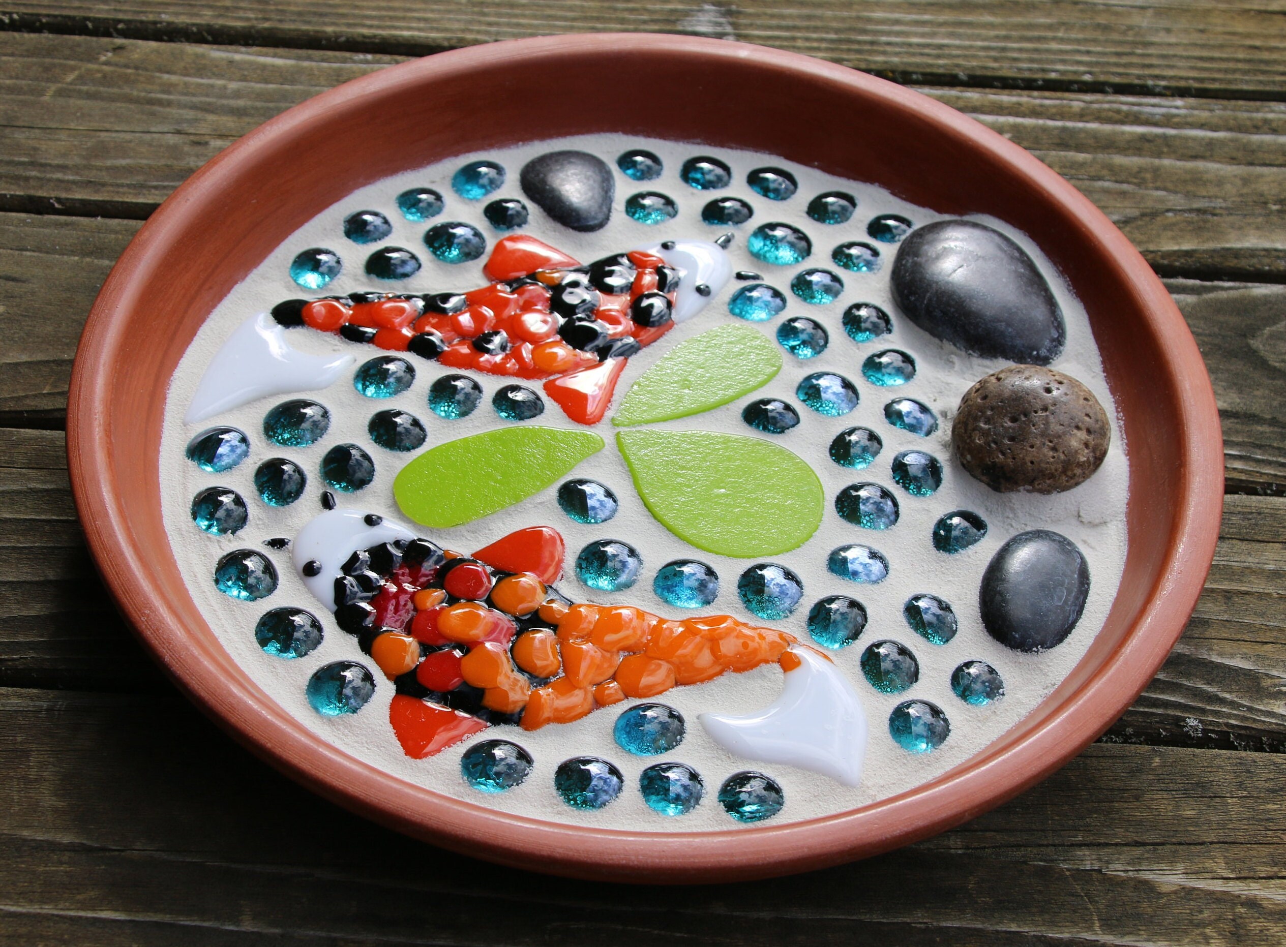 Koi Fish Bird Bath, Koi Fish Pond, Water Feature, Bird Bath, Yard Art ...