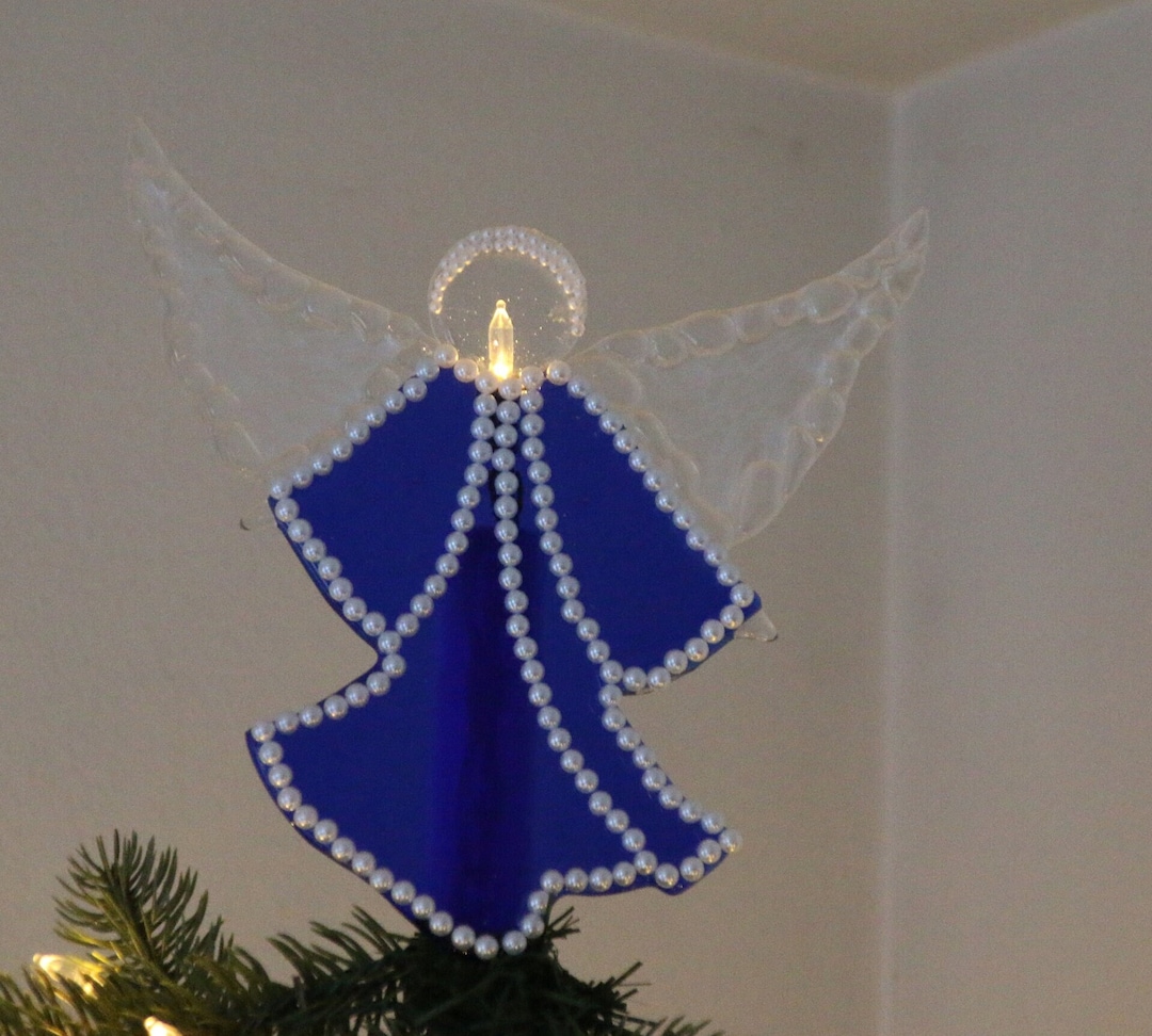 One of A Kind Tree Toppers, Fused Glass Angel Tree Topper, Glass Angel ...