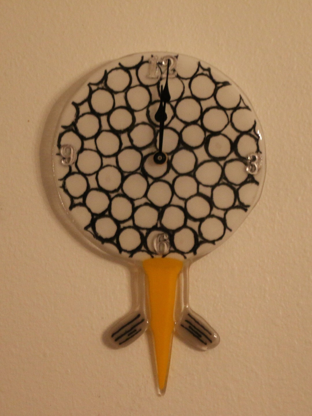Fused Glass Tee Time Golf Clock With Quartz Clock Mechanism. - Etsy