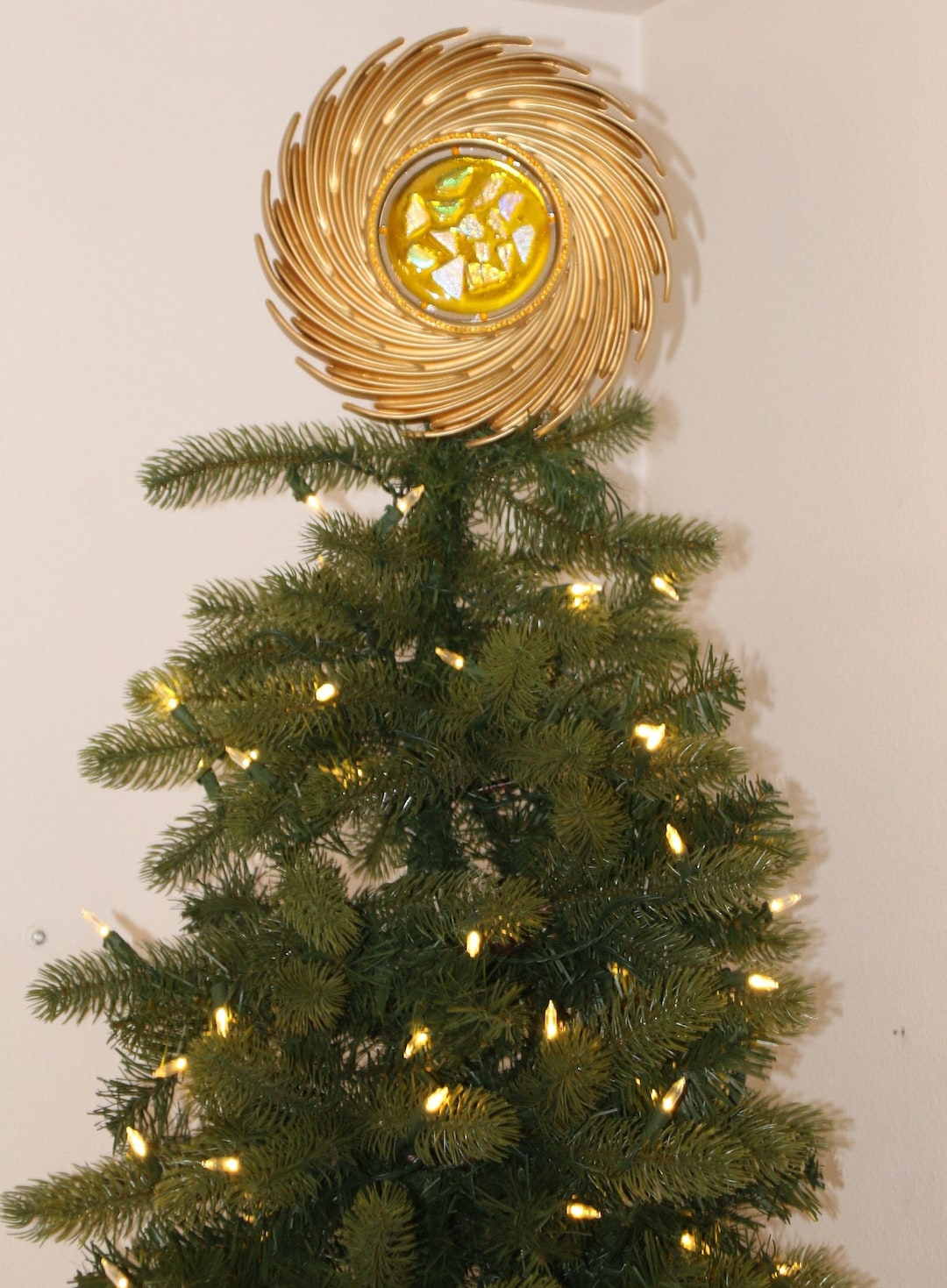 Christmas Tree Toppers Fused Glass Tree Topper Gold Star - Etsy