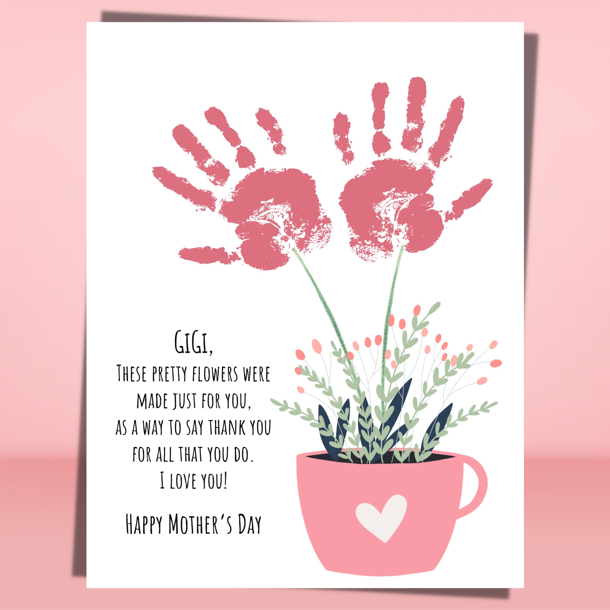Gigi Mothers Day Handprint Flowers, Mothers Day Handprint Art ...