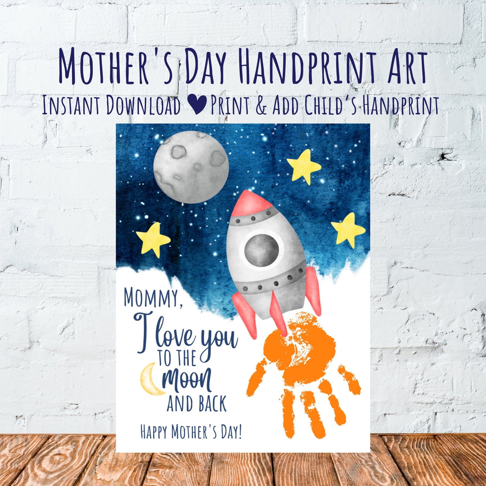 I Love You to the Moon and Back, Mothers Day Handprint Art, Handprint ...