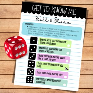 Back to School Roll and Share, Get to Know Me Ice Breaker, Dicebreaker ...