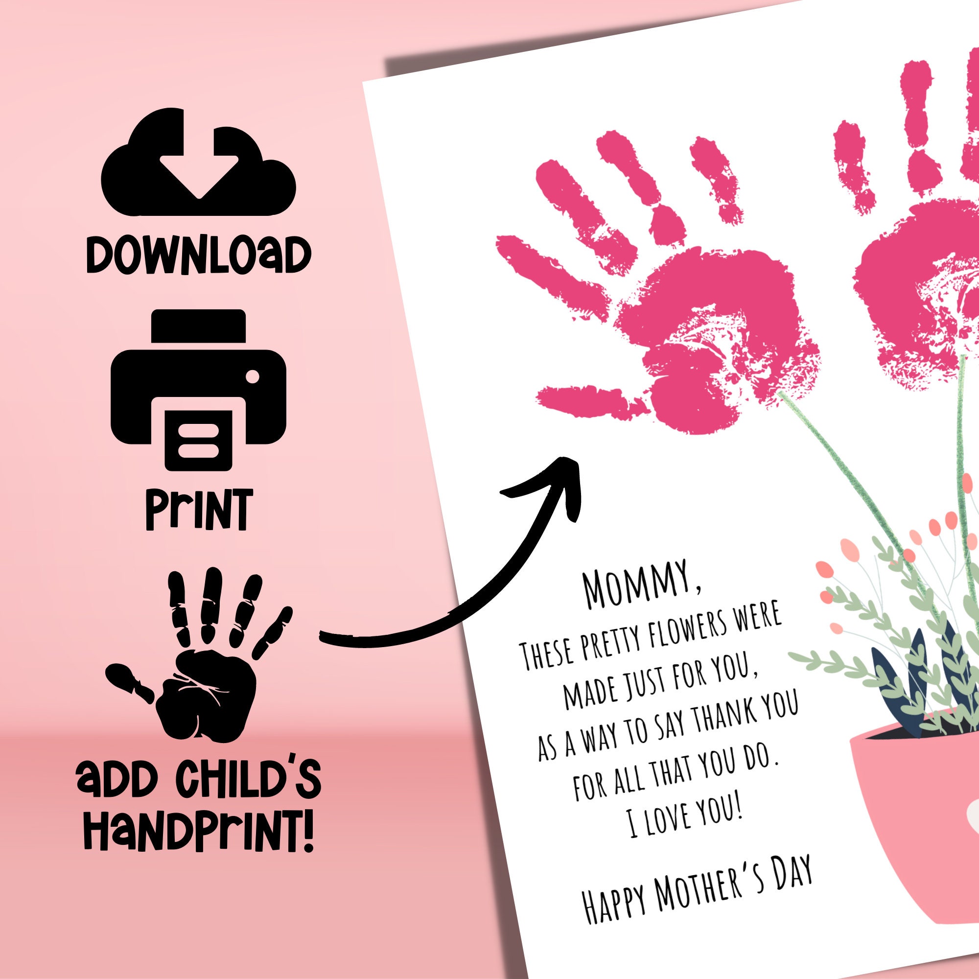 Mommy Mothers Day Handprint Flowers, Mothers Day Handprint Art ...