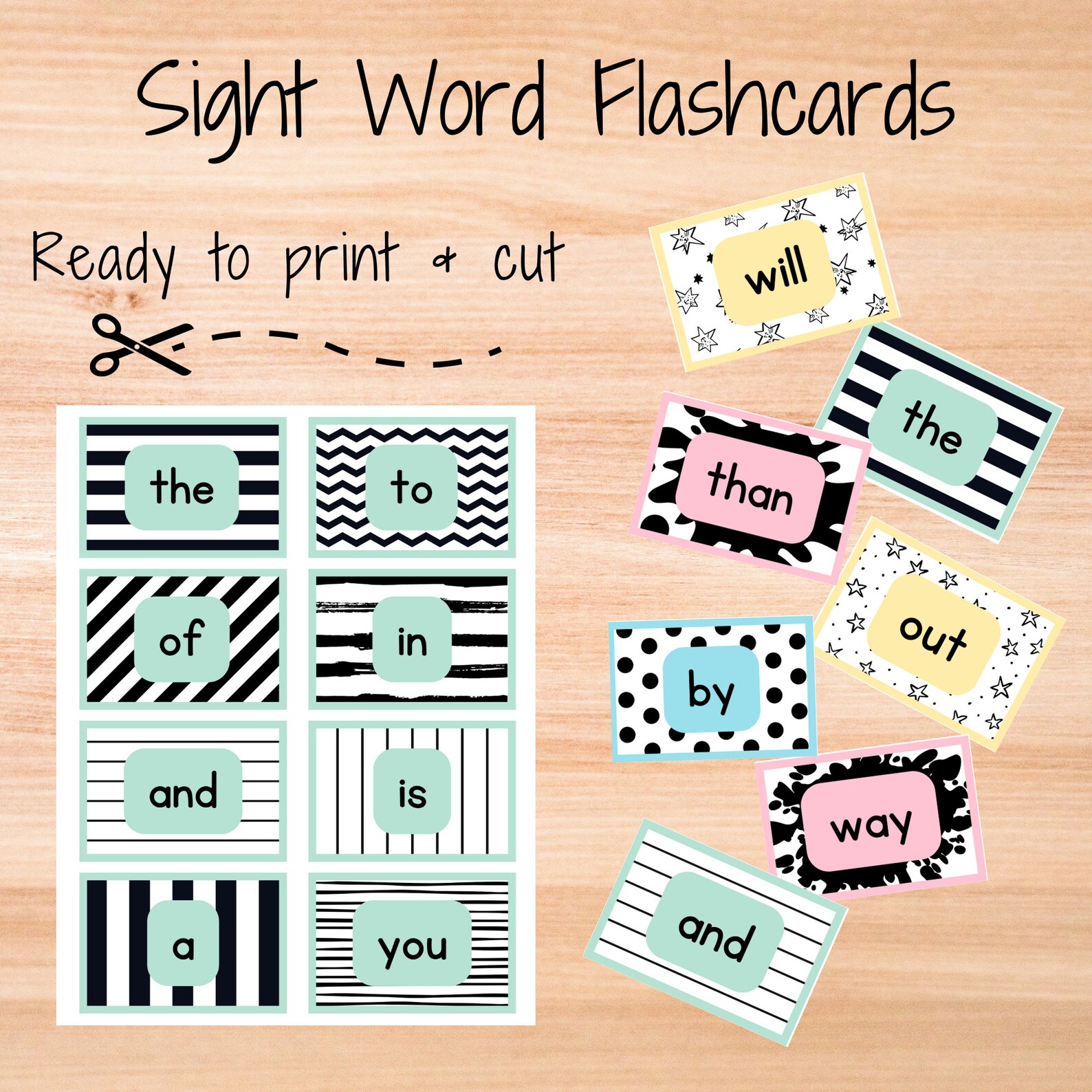 Kindergarten Sight Word Flashcards, High Frequency Words, Learning to ...