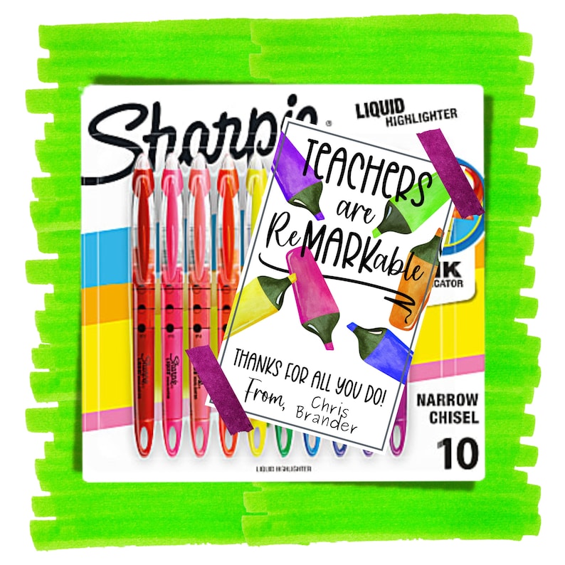 Teachers Are Remarkable, Teacher Appreciation Tag, Printable Gift Tag ...