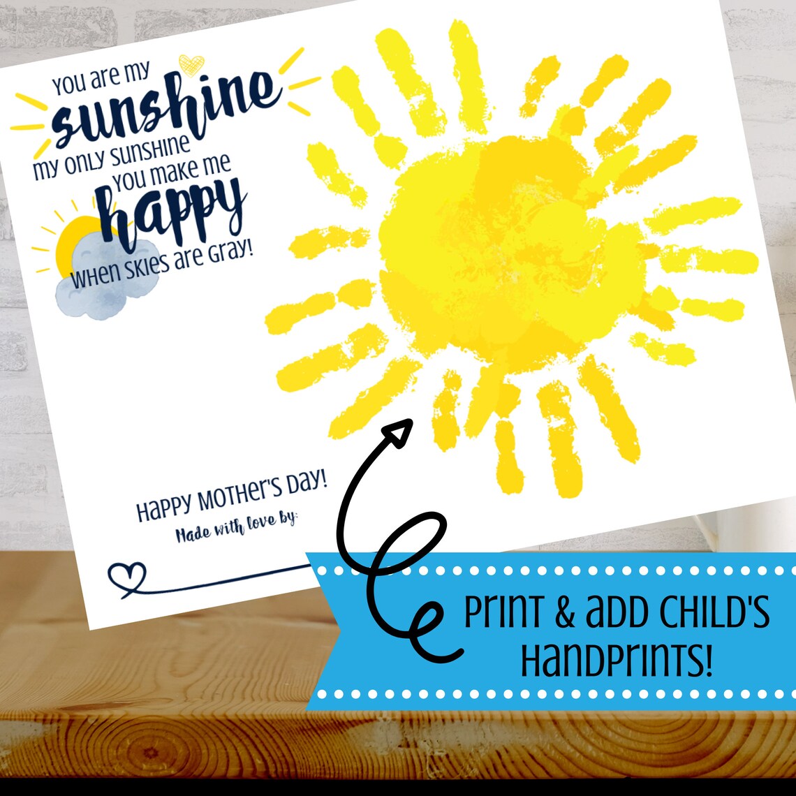 You Are My Sunshine, Mothers Day Handprint Art, Handprint Art, Sun ...
