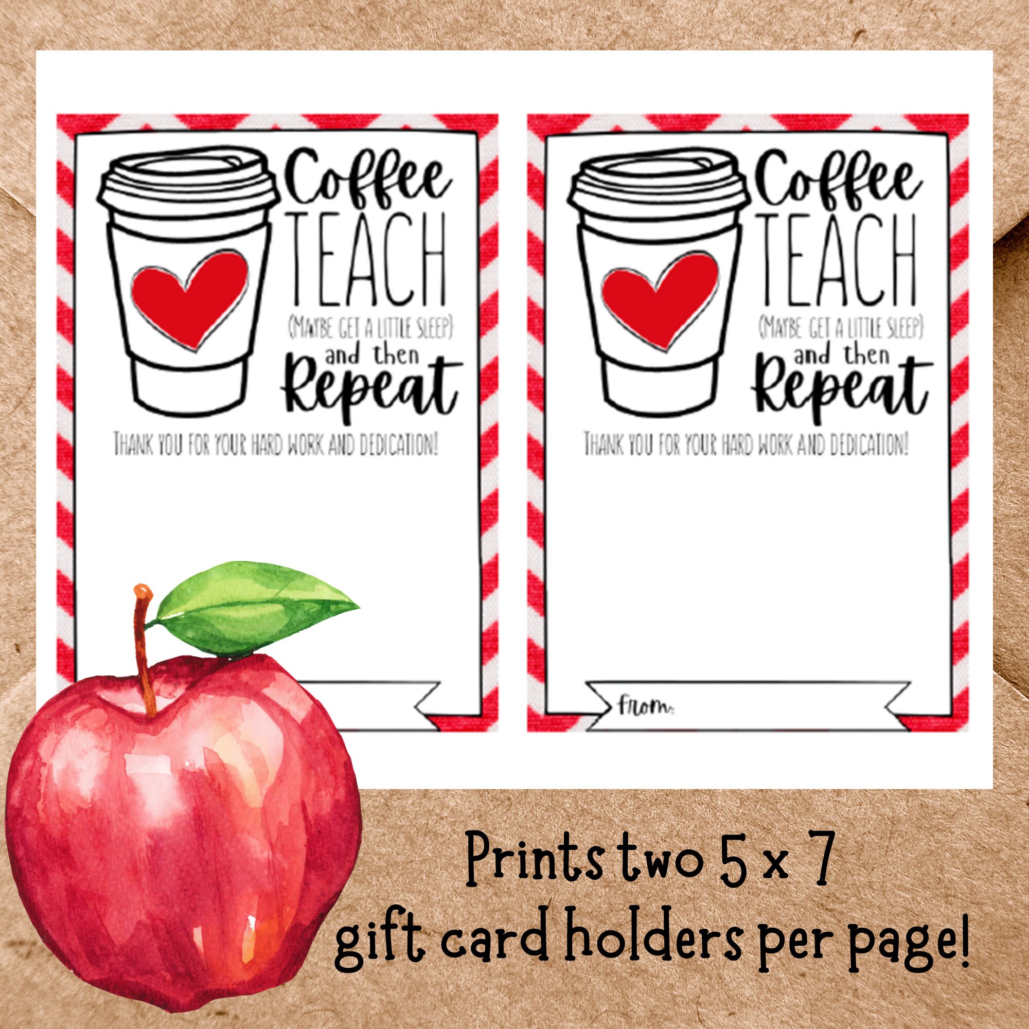 Teacher Appreciation Gift Card Holder, Teacher Appreciation Week, End ...