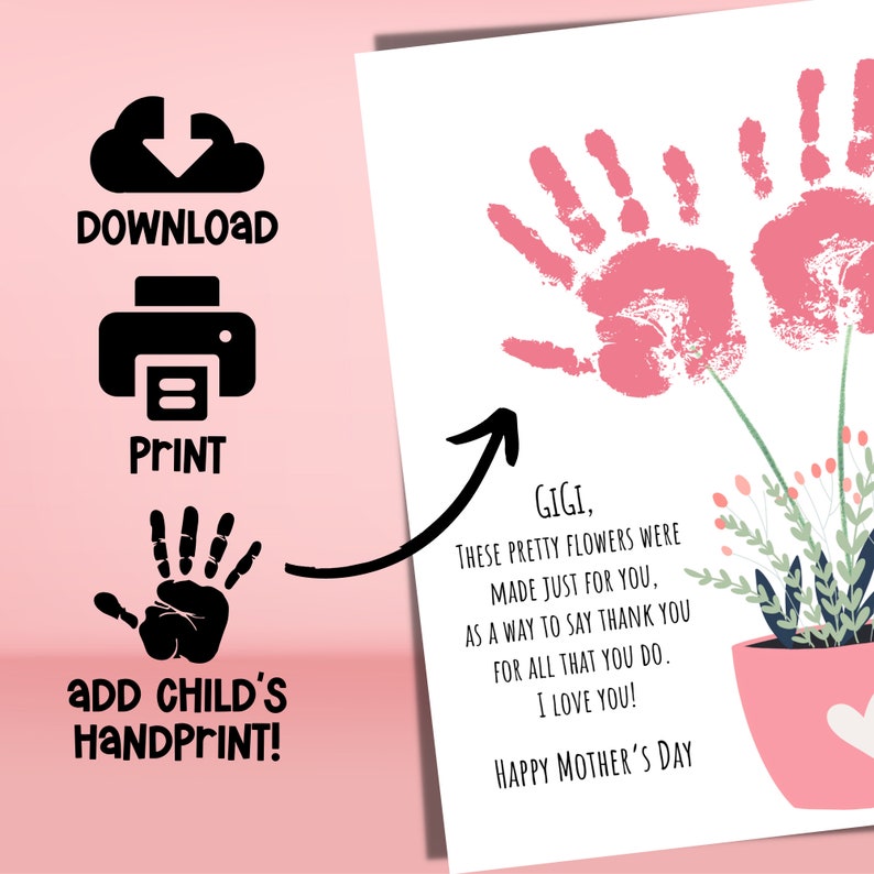 Gigi - Mothers Day Handprint Flowers, Mothers Day Handprint Art ...