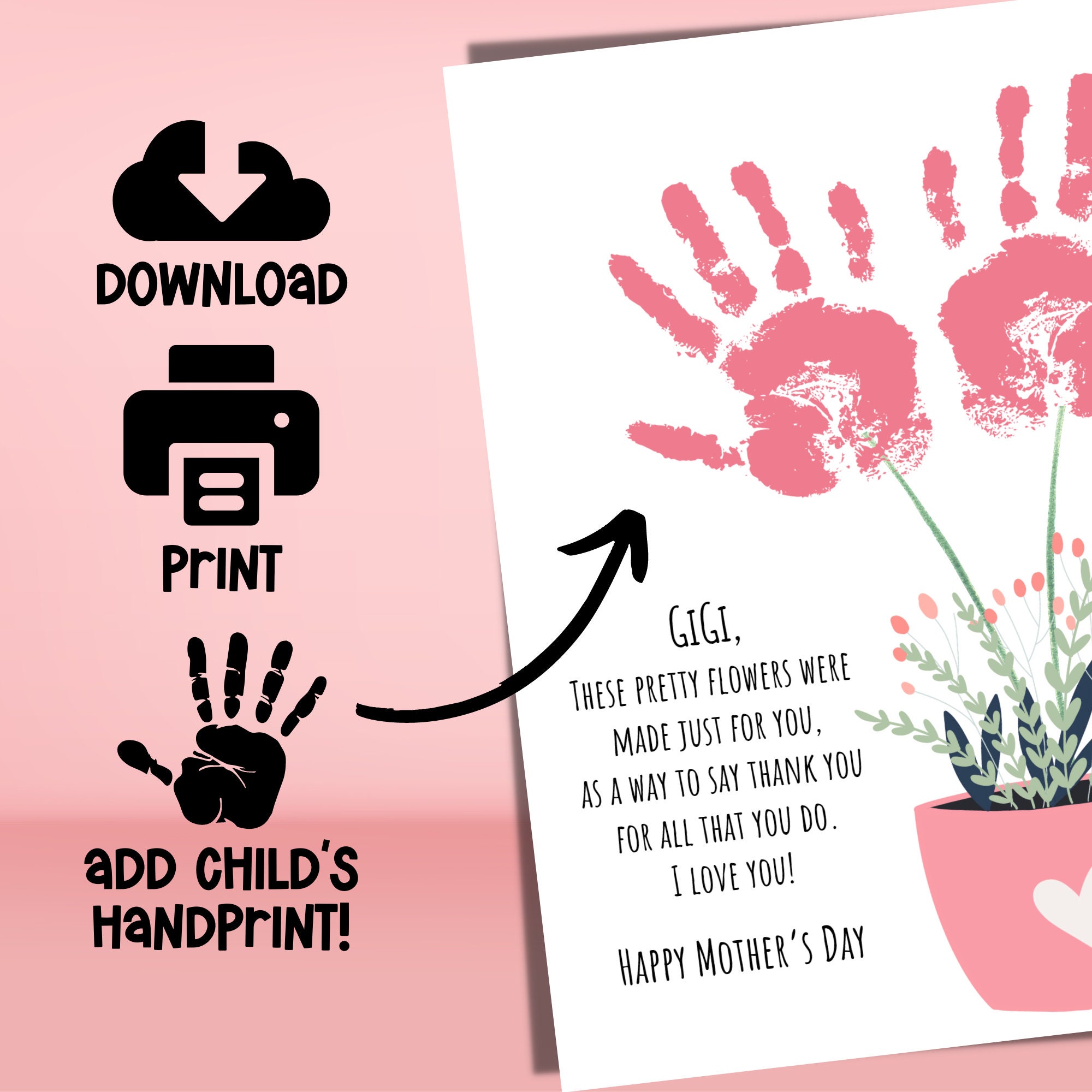 Gigi Mothers Day Handprint Flowers, Mothers Day Handprint Art ...